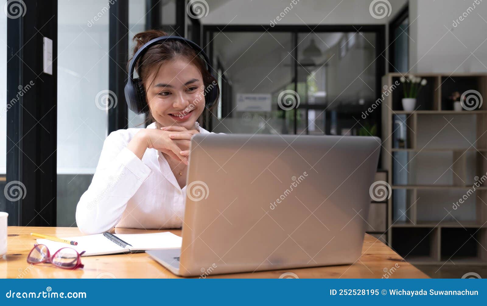 Close Up of Student Learning Online Class by Using Laptop Computer and ...