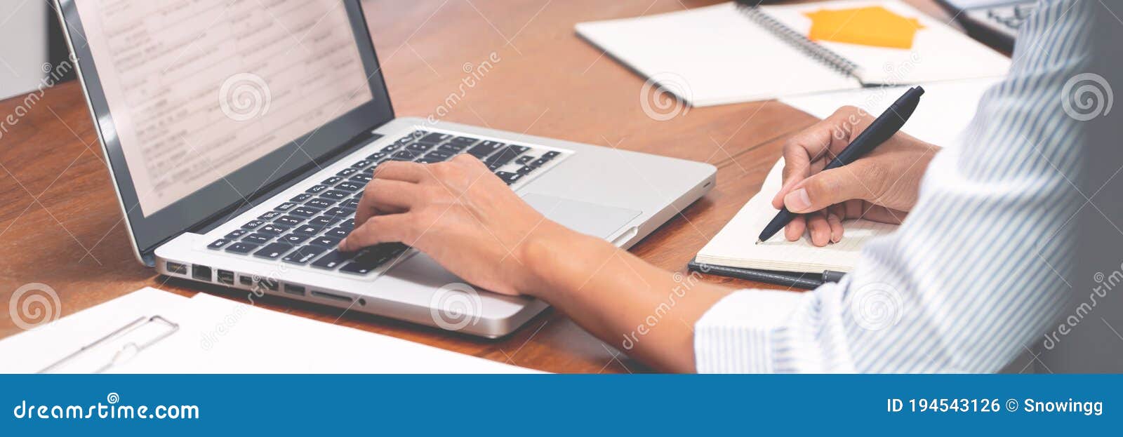 Close Up of Student Learning Online Class by Using Laptop Computer and ...