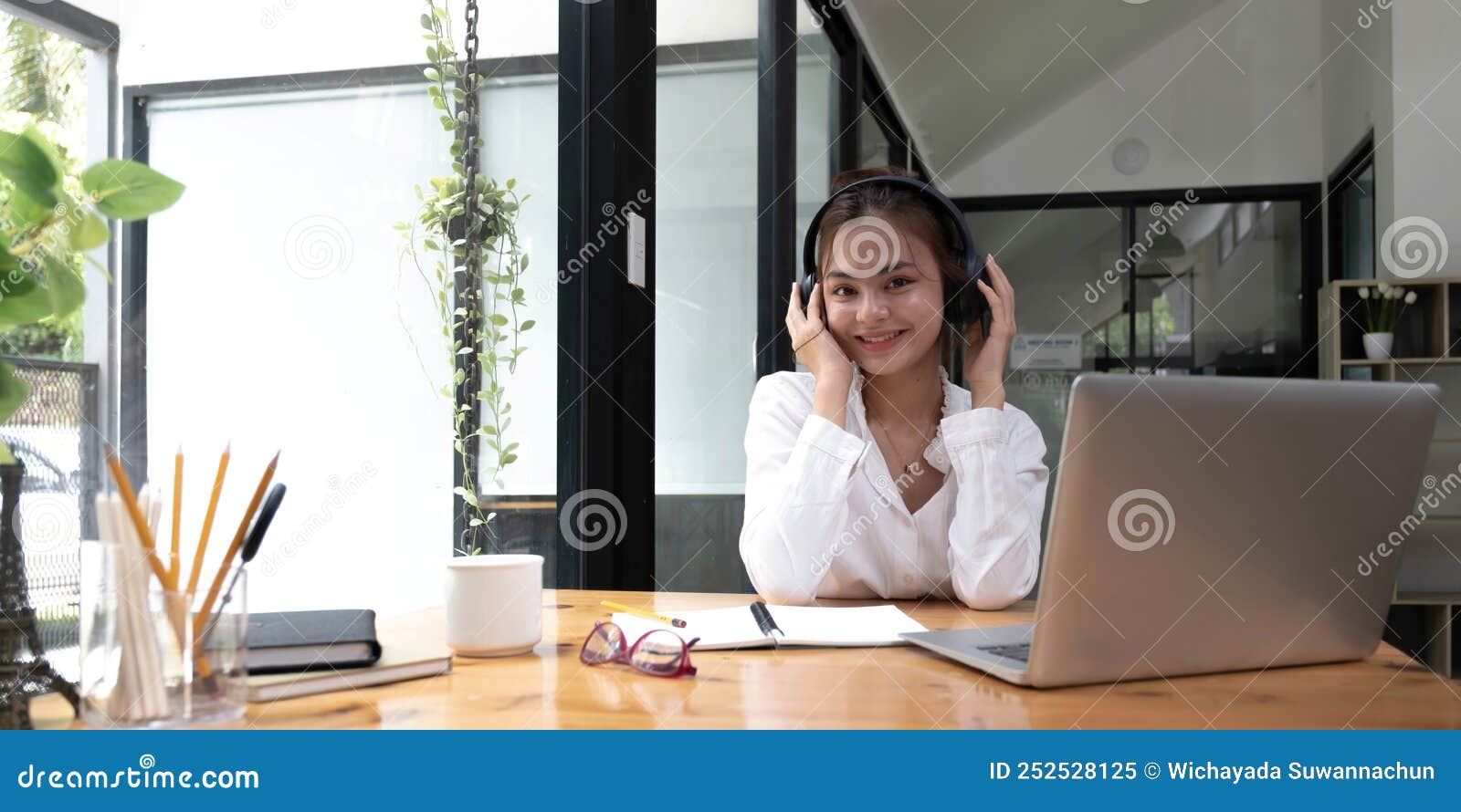 Close Up of Student Learning Online Class by Using Laptop Computer and ...