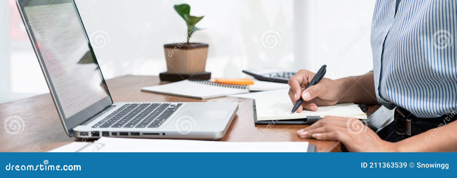 Close Up of Student Learning Online Class by Using Laptop Computer and ...