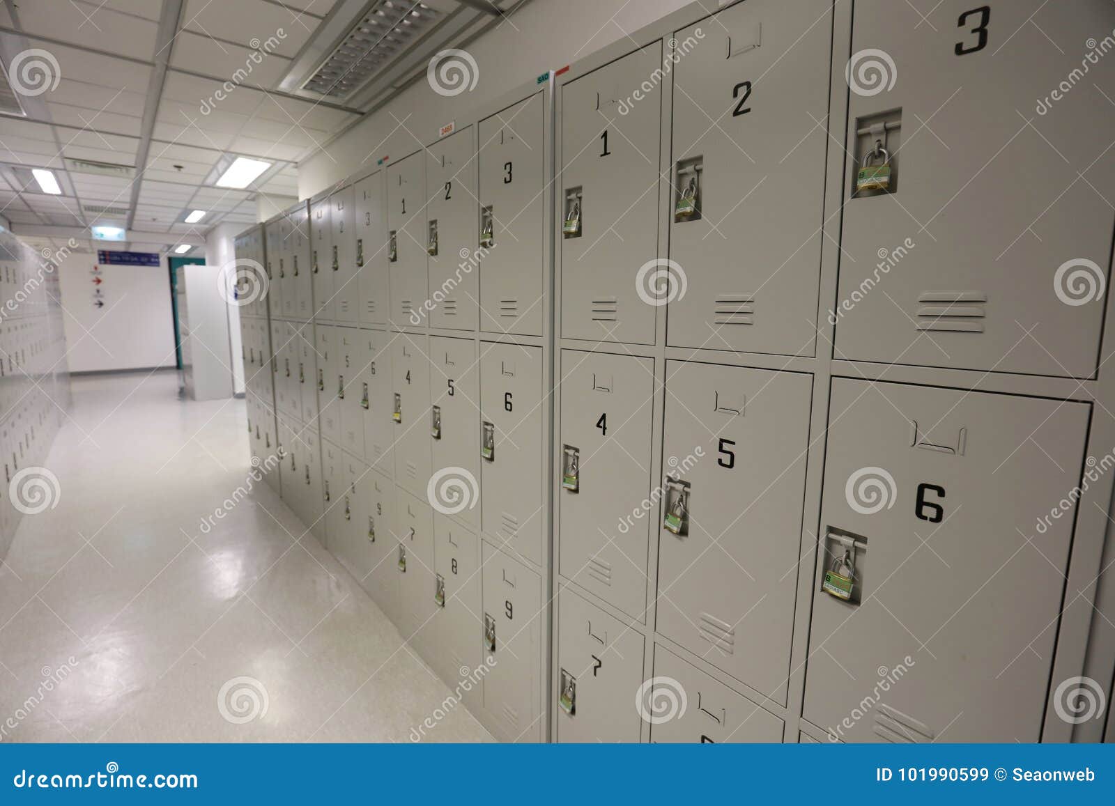 Close Up of Student Lockers in High School Editorial Stock Image ...