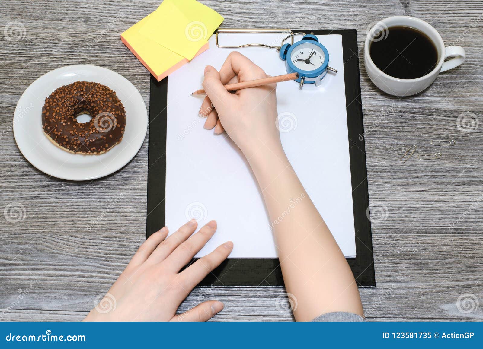 Close Up of Student`s Hand Writing in Notepad Stock Image - Image of ...