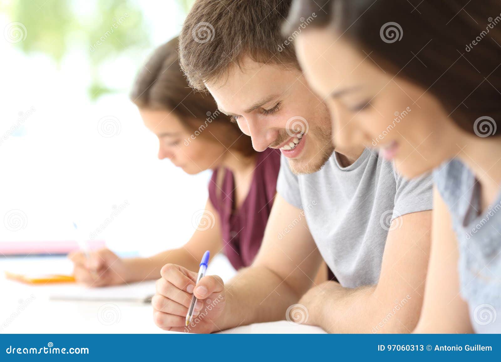 Close Up of a Student Taking Notes Stock Image - Image of learning ...