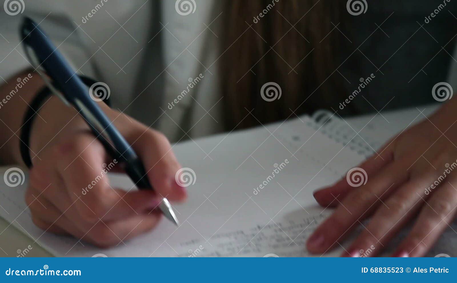 Close Up of the Students Hand Writing in the Note Book Stock Video ...