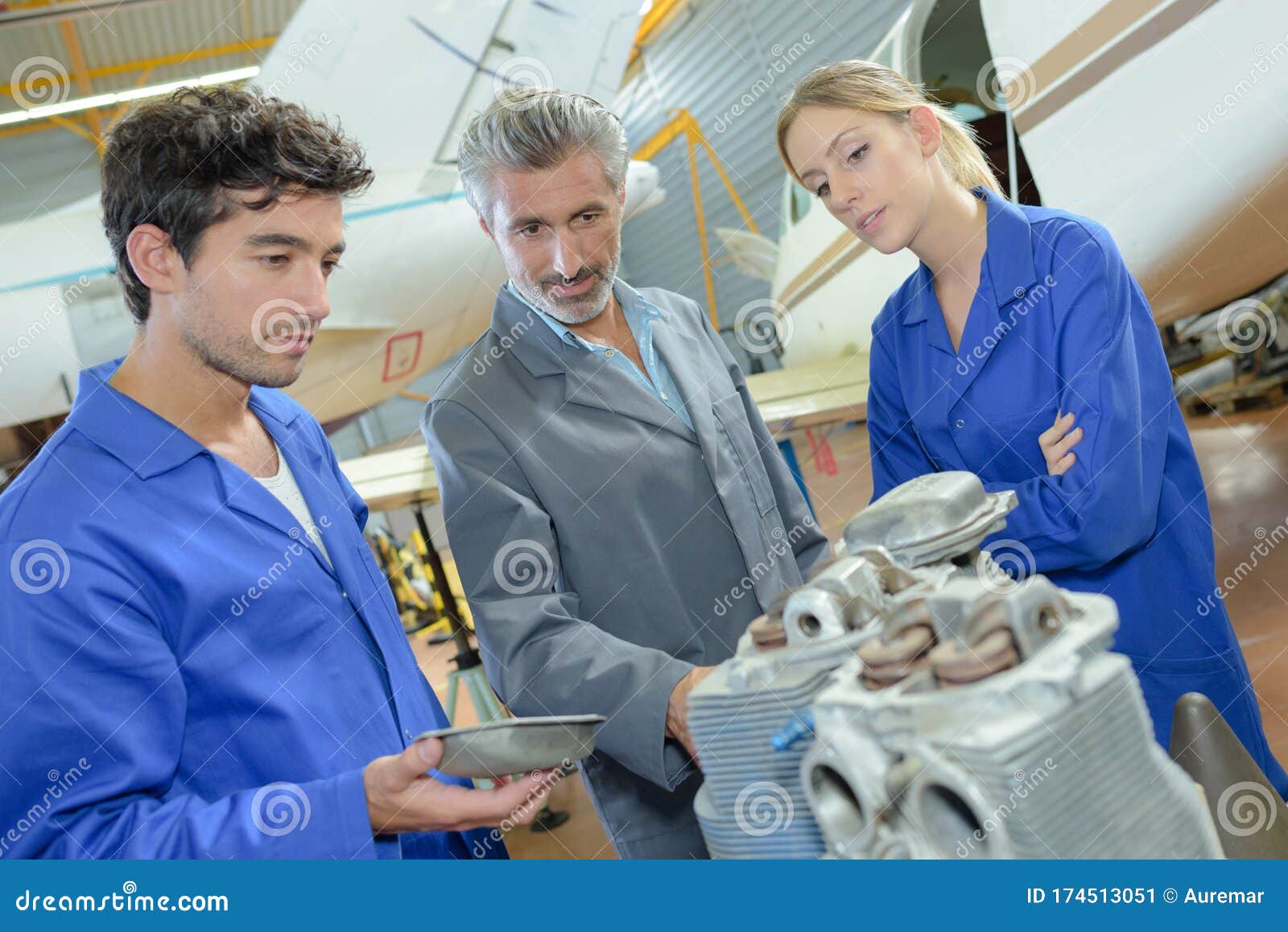 Close Up Students Viewing Aviation Components Stock Image - Image of ...