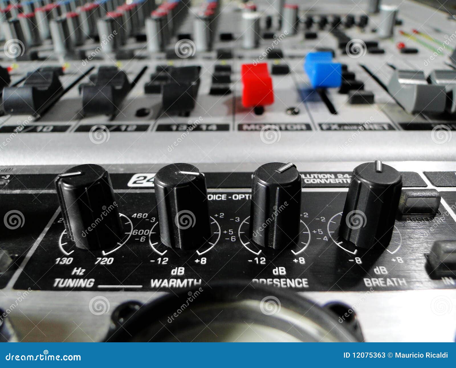 Close up: studio mixer stock image. Image of loud, party - 12075363