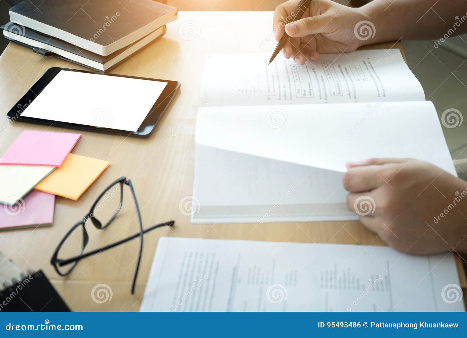 Close Up of Studying Student Hands Writing in Book during Lecture ...