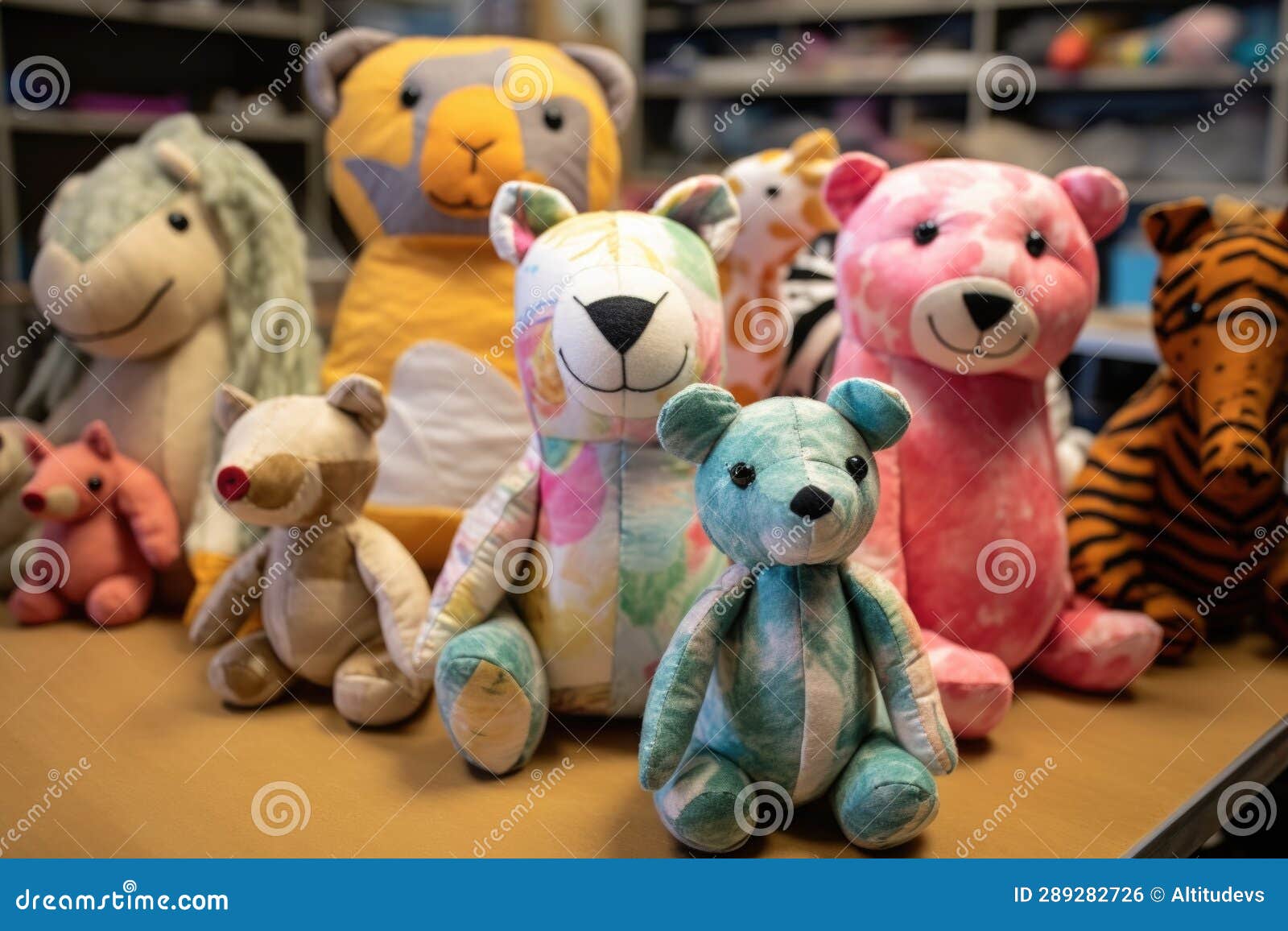 Close-up of Stuffed Animals in Various Stages of Completion Stock Photo ...