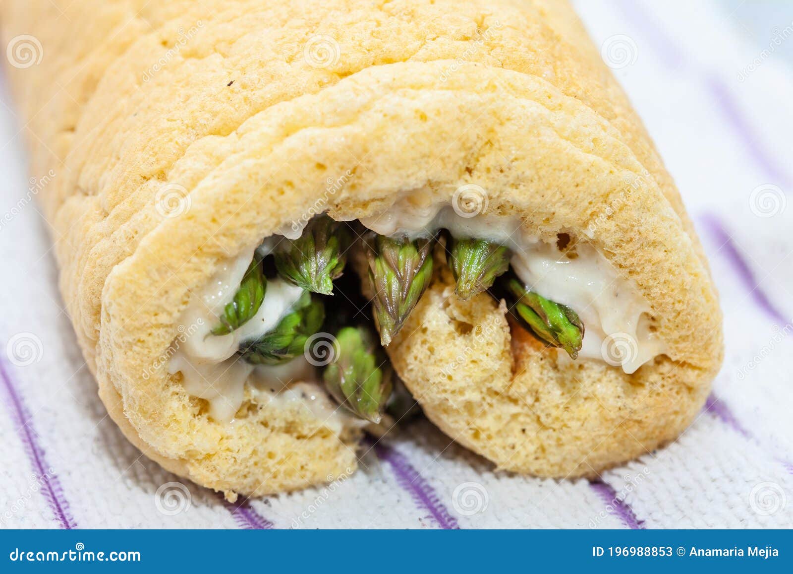 Close Up of a Stuffed Just Baked Sponge Cake Stock Image - Image of ...