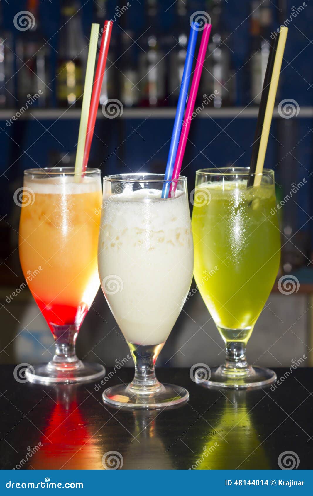 Close-up of Stylish Drinks on a Bar Stock Photo - Image of straw ...