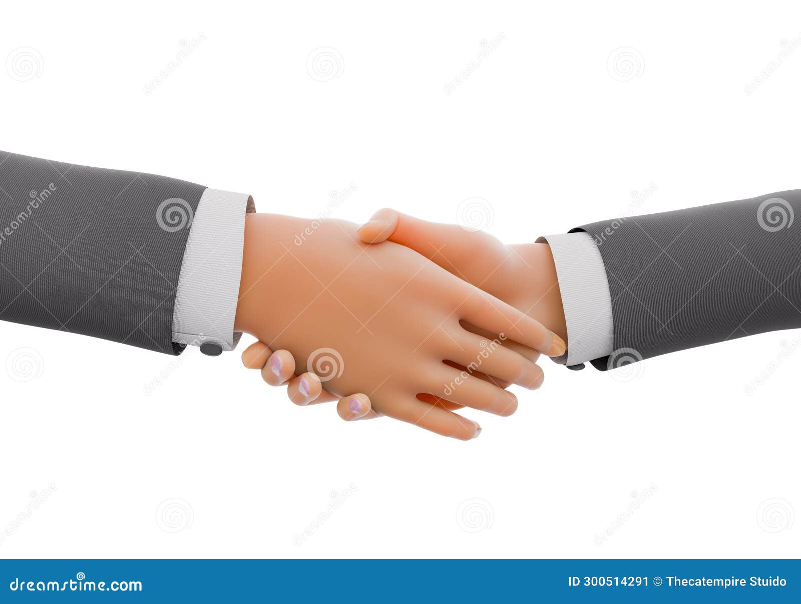 Close-up of Stylized Characters Handshake on White Background Stock ...