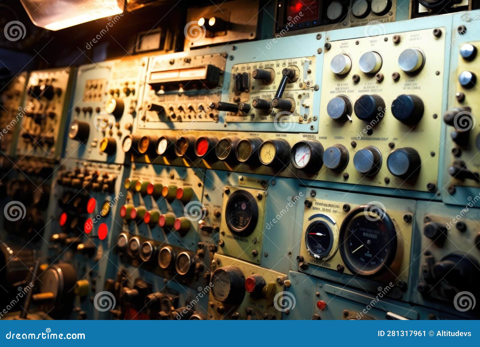 Close-up Of Submarine Control Panels With Various Buttons Royalty-Free ...
