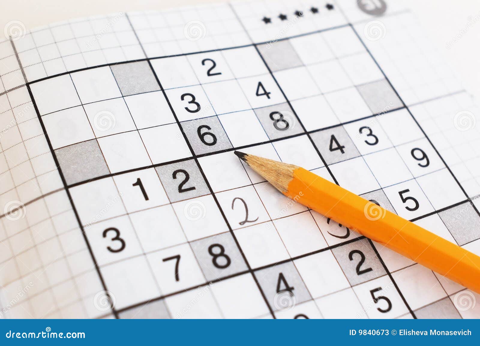 Close Up of Sudoku Game and Yellow Pencil Stock Image - Image of ...