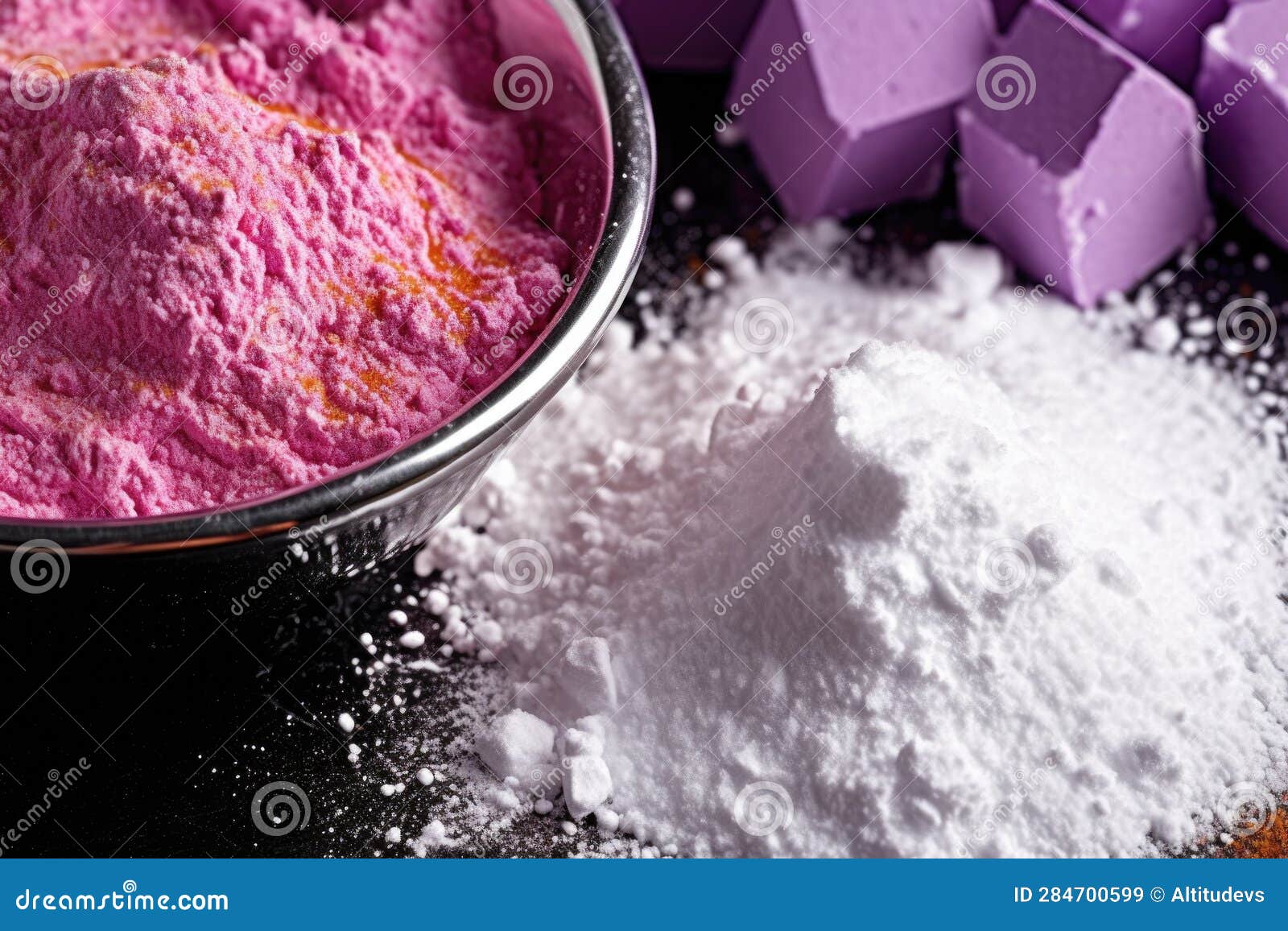 Close-up of Sugar and Cornstarch Mixture for Turkish Delight Base Stock ...