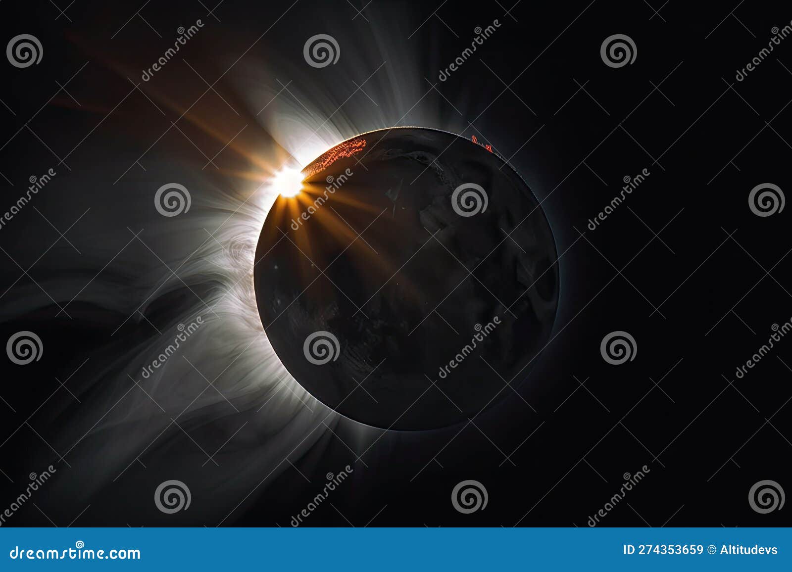 Close-up of the Sun during an Eclipse, with Its Corona Visible Stock Illustration - Illustration ...