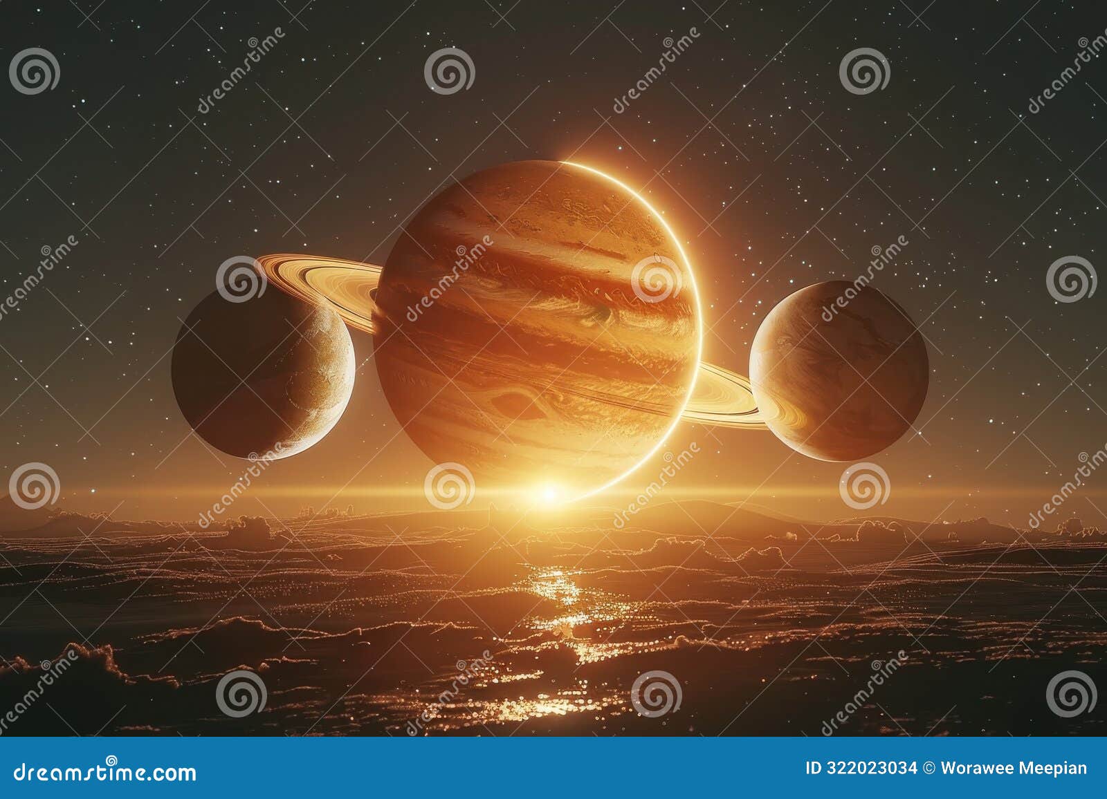 A Close Up of the Sun and Planets in the Solar System Stock Photo ...