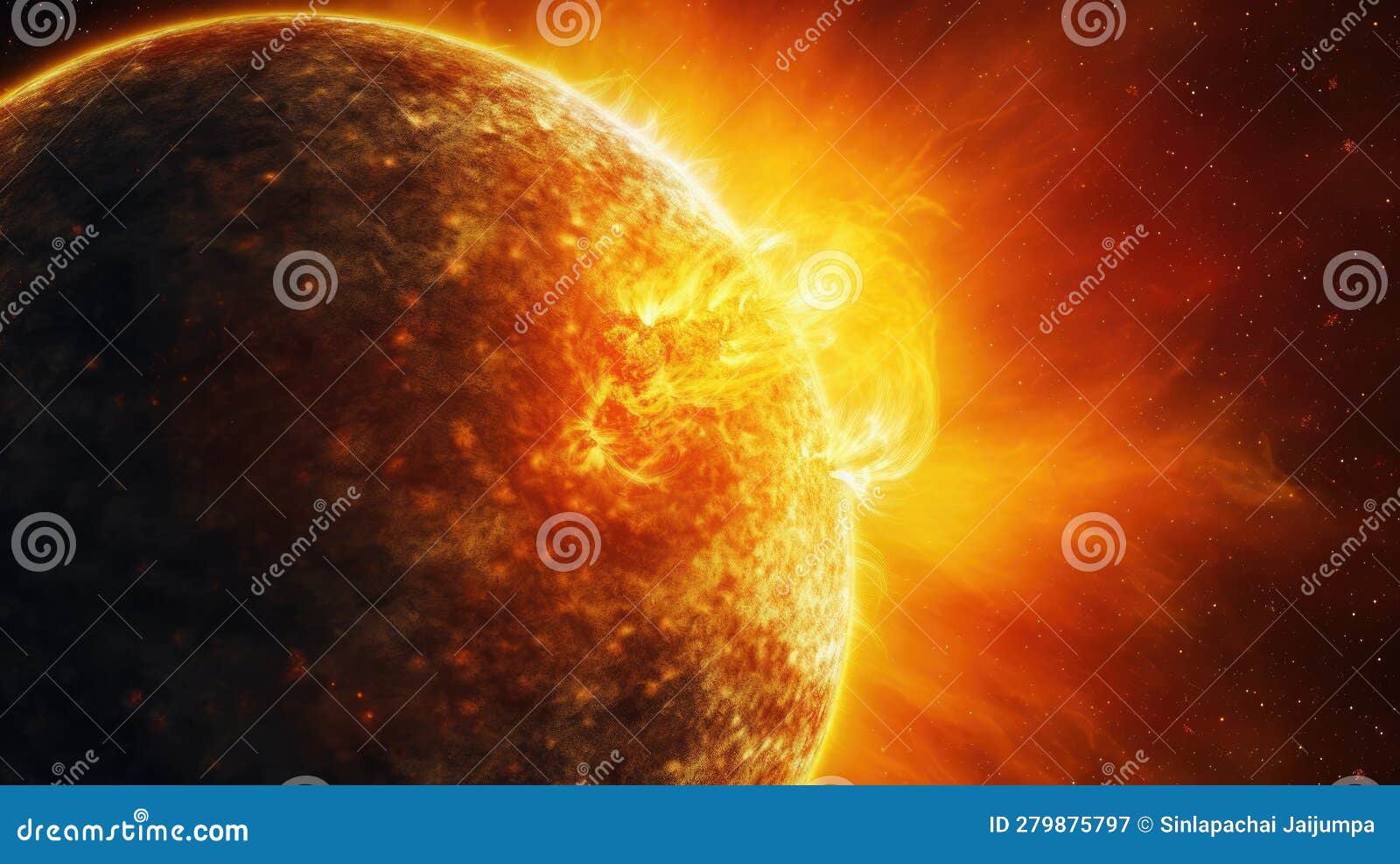 Close-up of Sun with Solar Storm in Space. Generative AI Stock ...