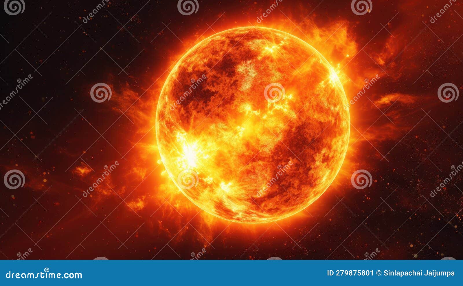 Close-up of Sun with Solar Storm in Space. Generative AI Stock ...