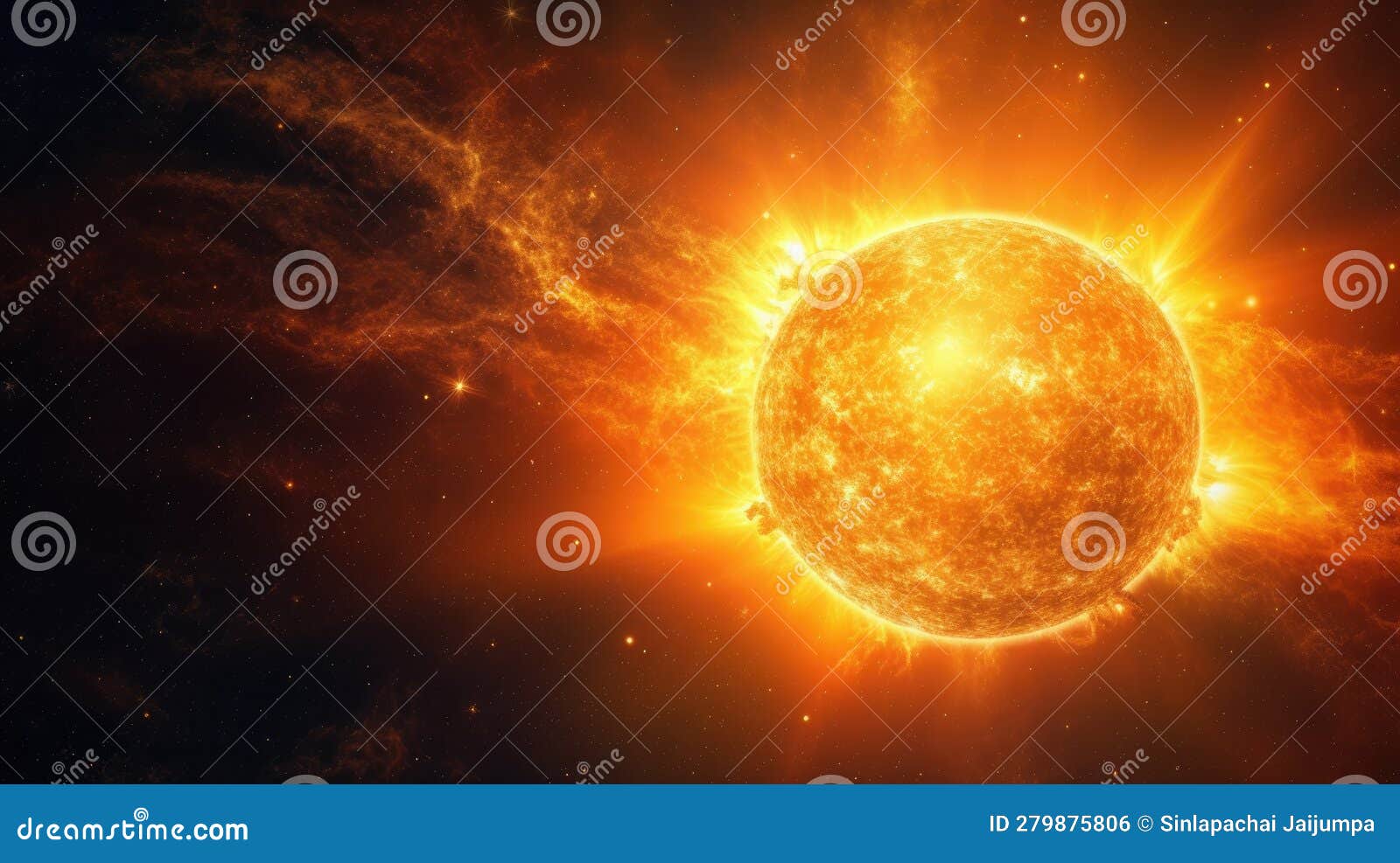 Close-up of Sun with Solar Storm in Space. Generative AI Stock ...