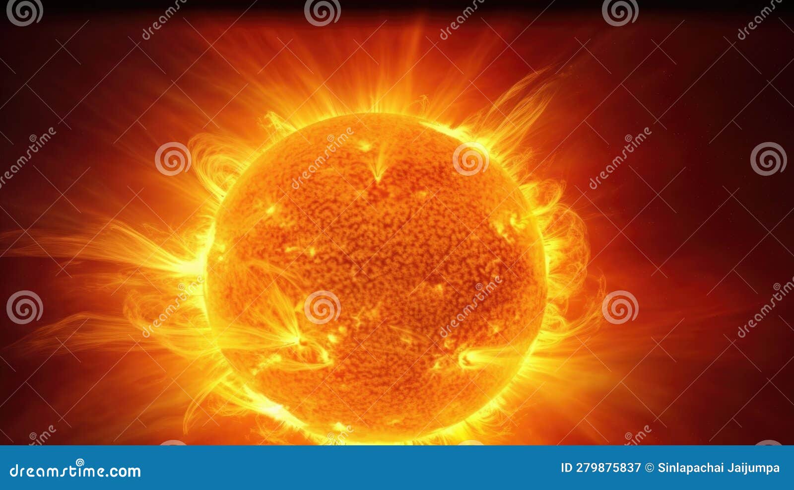 Close-up of Sun with Solar Storm in Space. Generative AI Stock ...