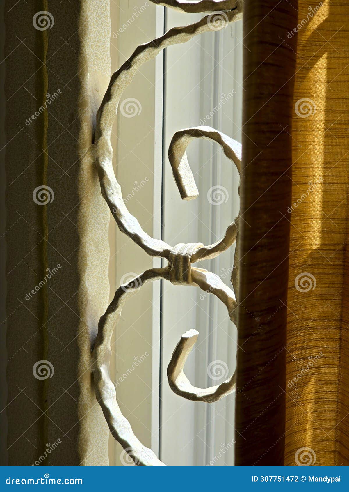 Close-up of the Sunlight on the Texture of the Metal Window, Barred ...