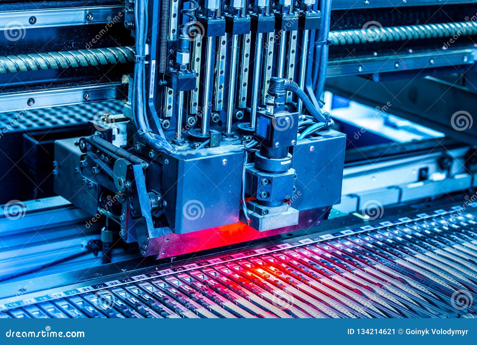 Close-up Surface-mounting Machine in Progress. Stock Image - Image of ...