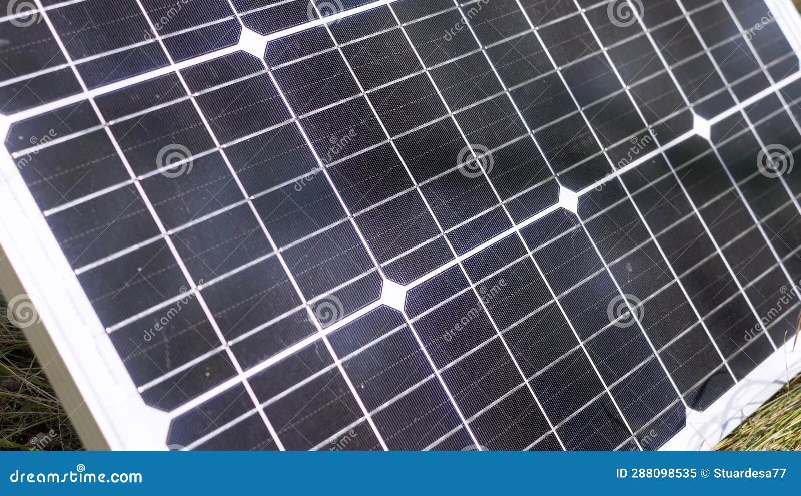 Close Up, Surface of a Photovoltaic Solar Panel in Rays of Sunlight at ...