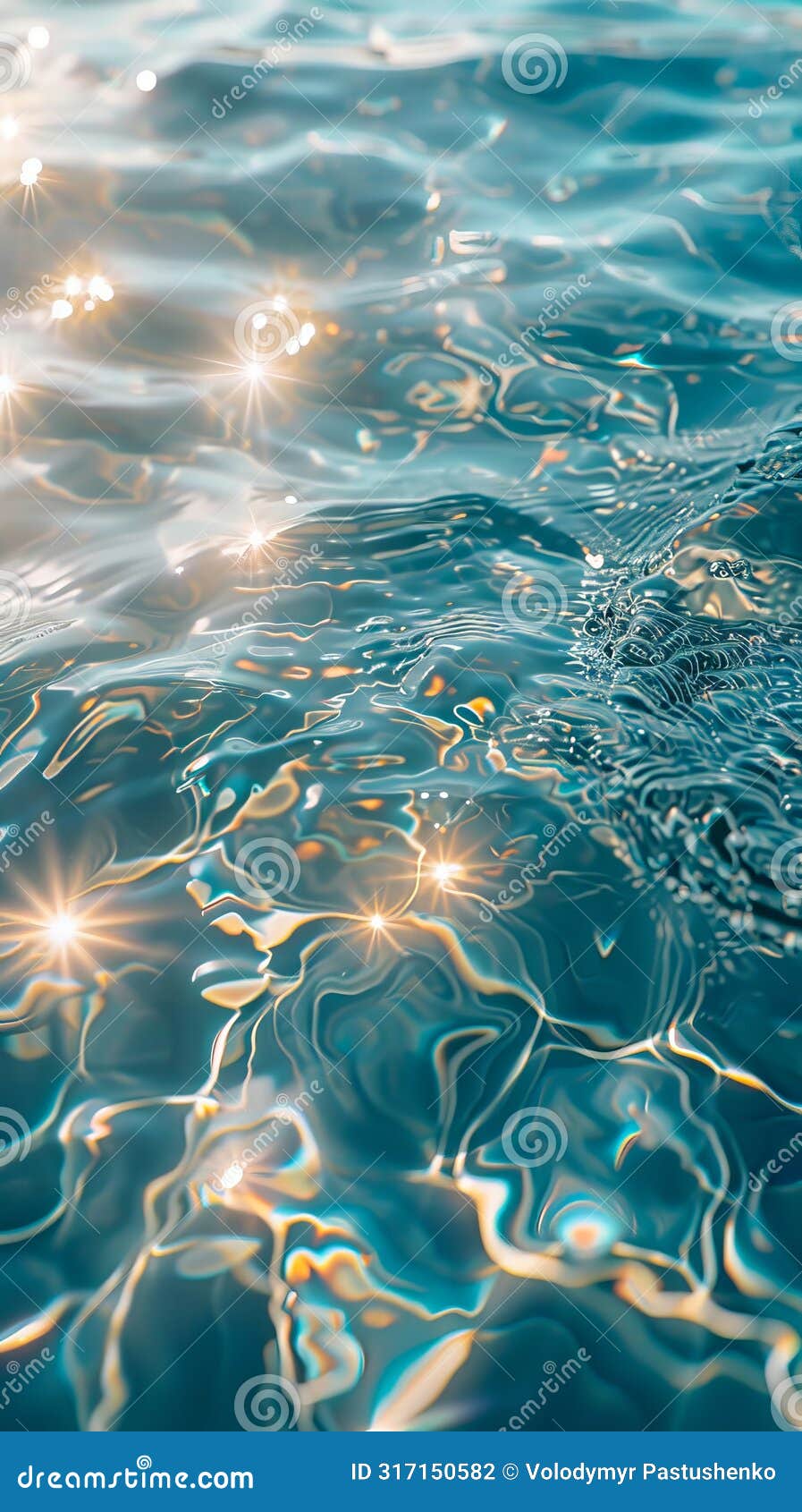 A Close Up of the Surface of Water with Sun Rays Stock Photo - Image of ...