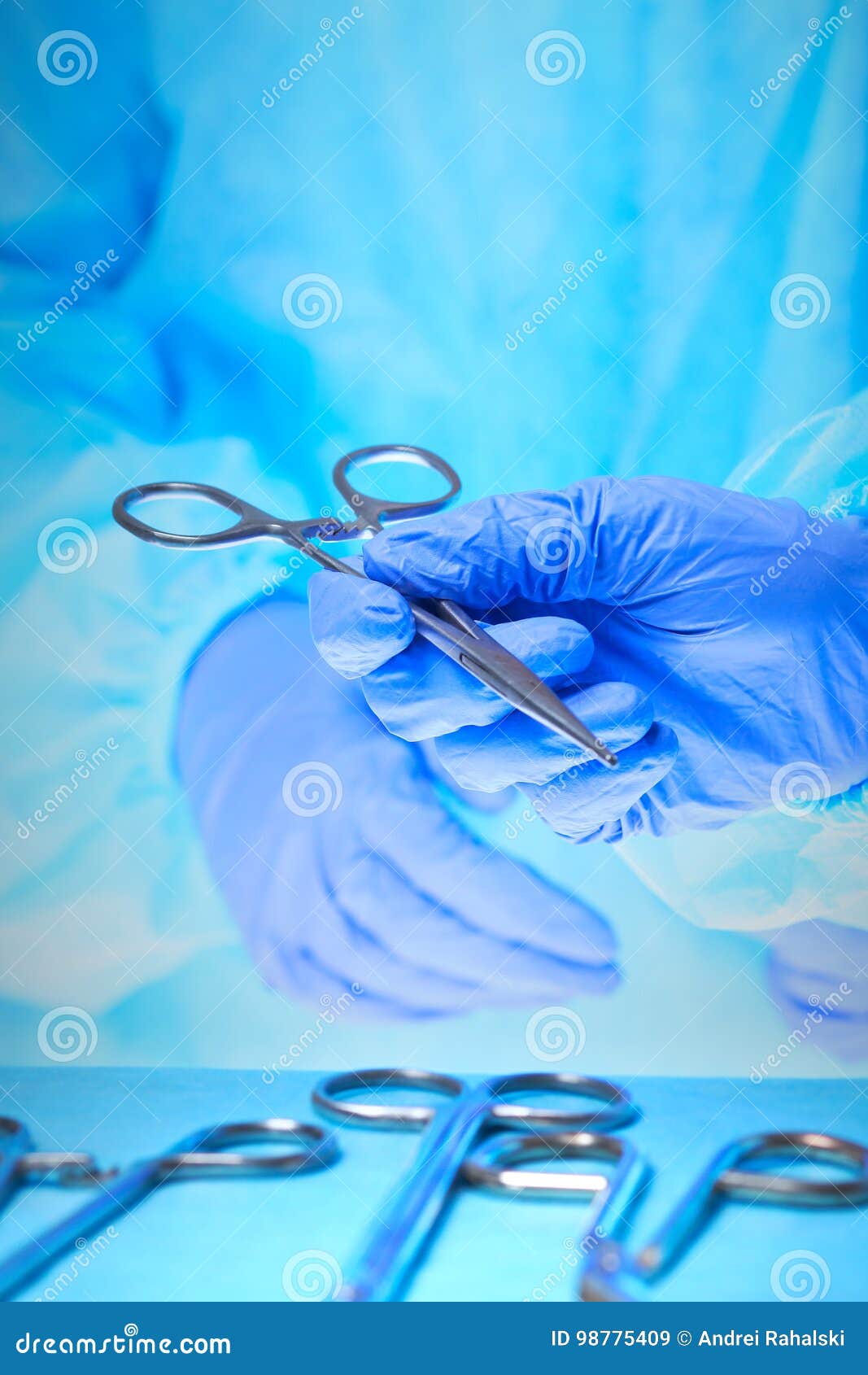 Close-up of of Surgeons Hands at Work in Operating Theater Toned in ...