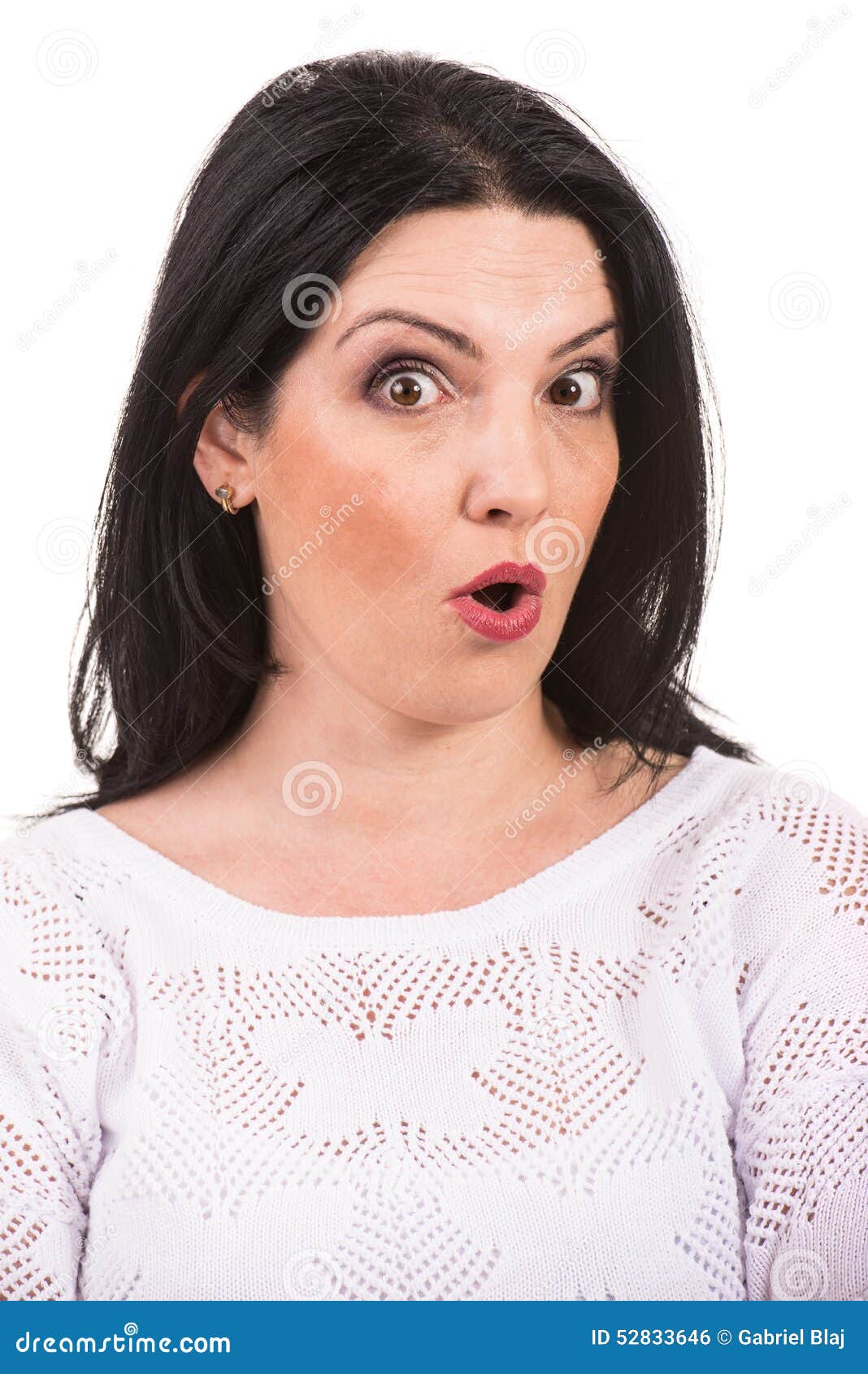 Close Up of Surprised Woman Face Stock Photo - Image of pose, looking ...