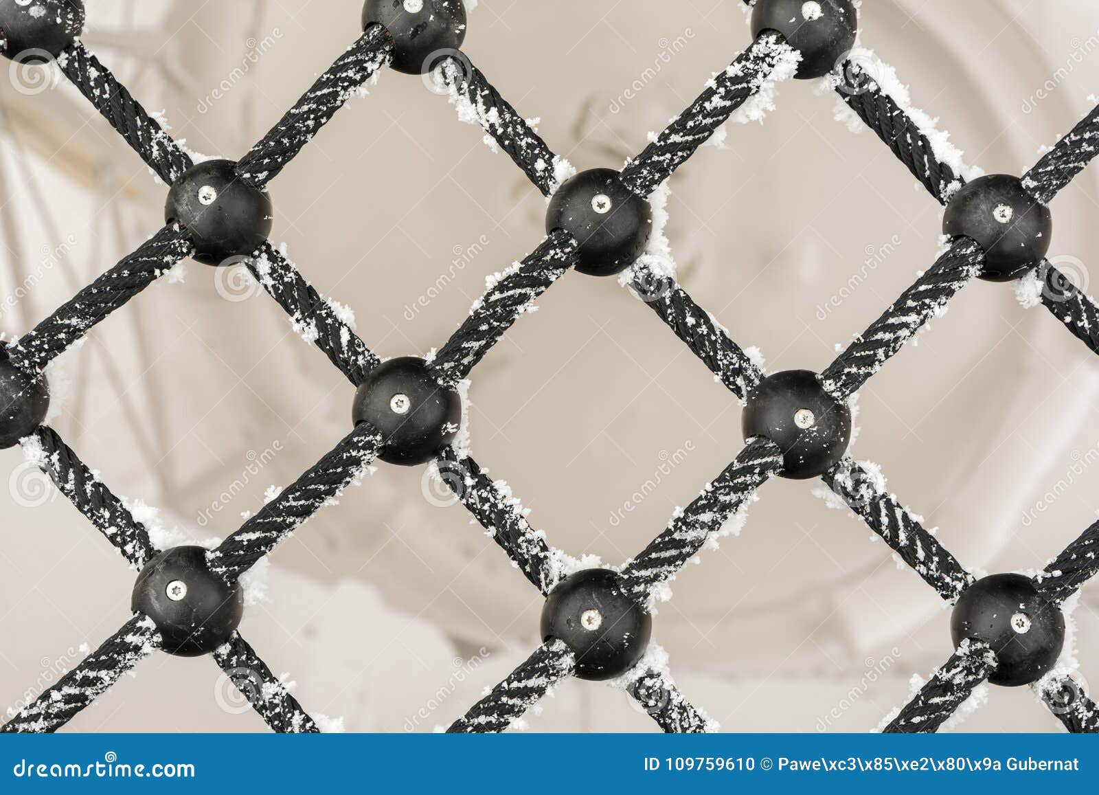 Suspended net with a rope. stock photo. Image of cord - 109759610
