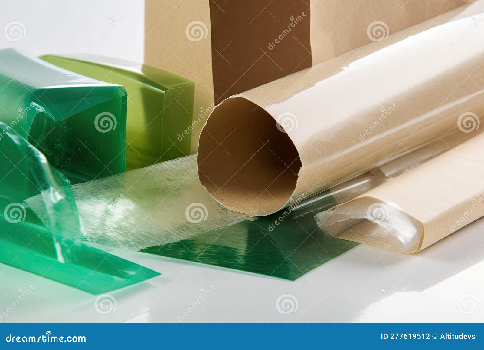 Close-up of Sustainable Packaging Material, with Product Visible Stock ...