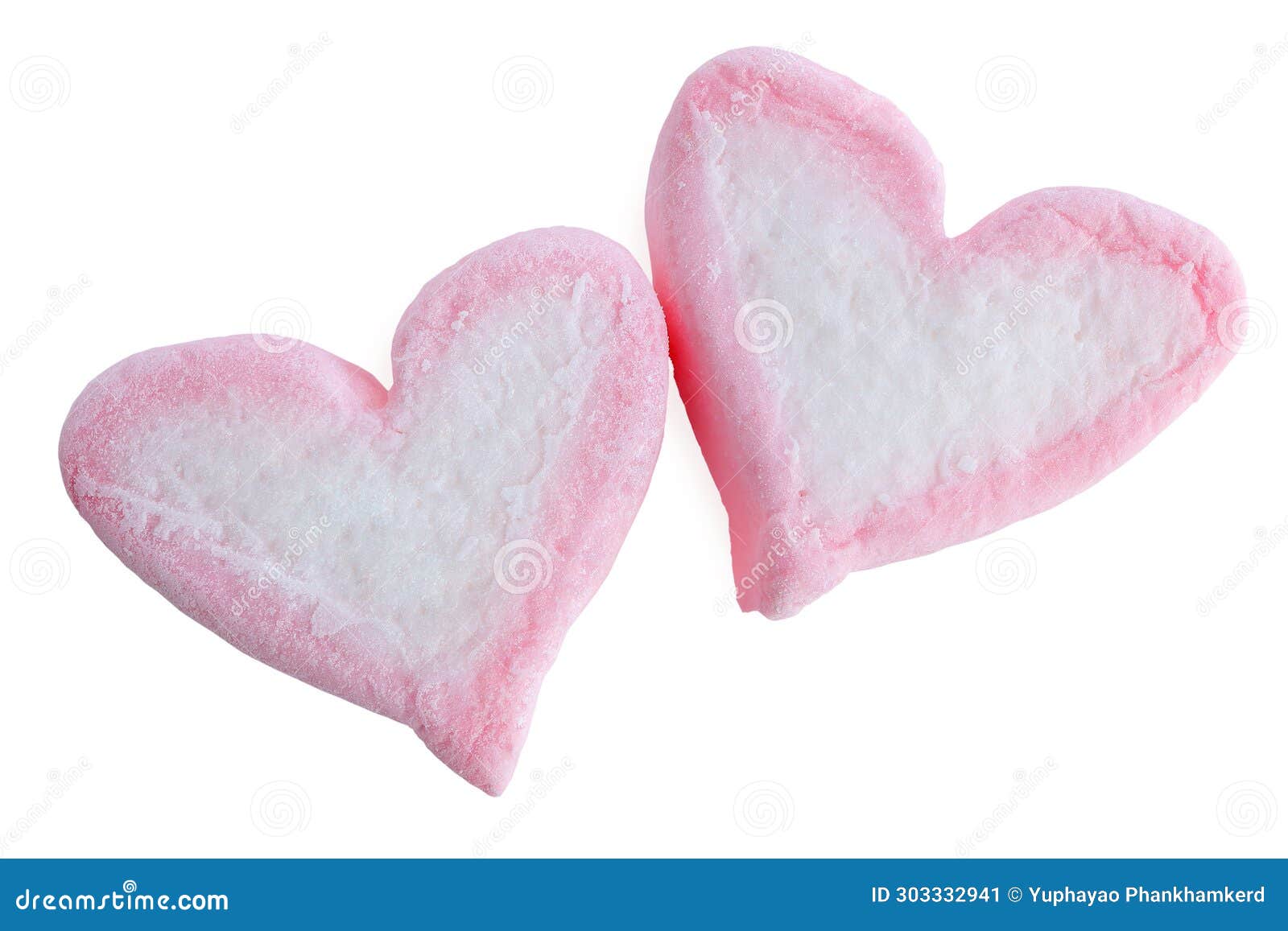 Close Up of Sweet Heart Shape of Marshmallow Isolated on White ...