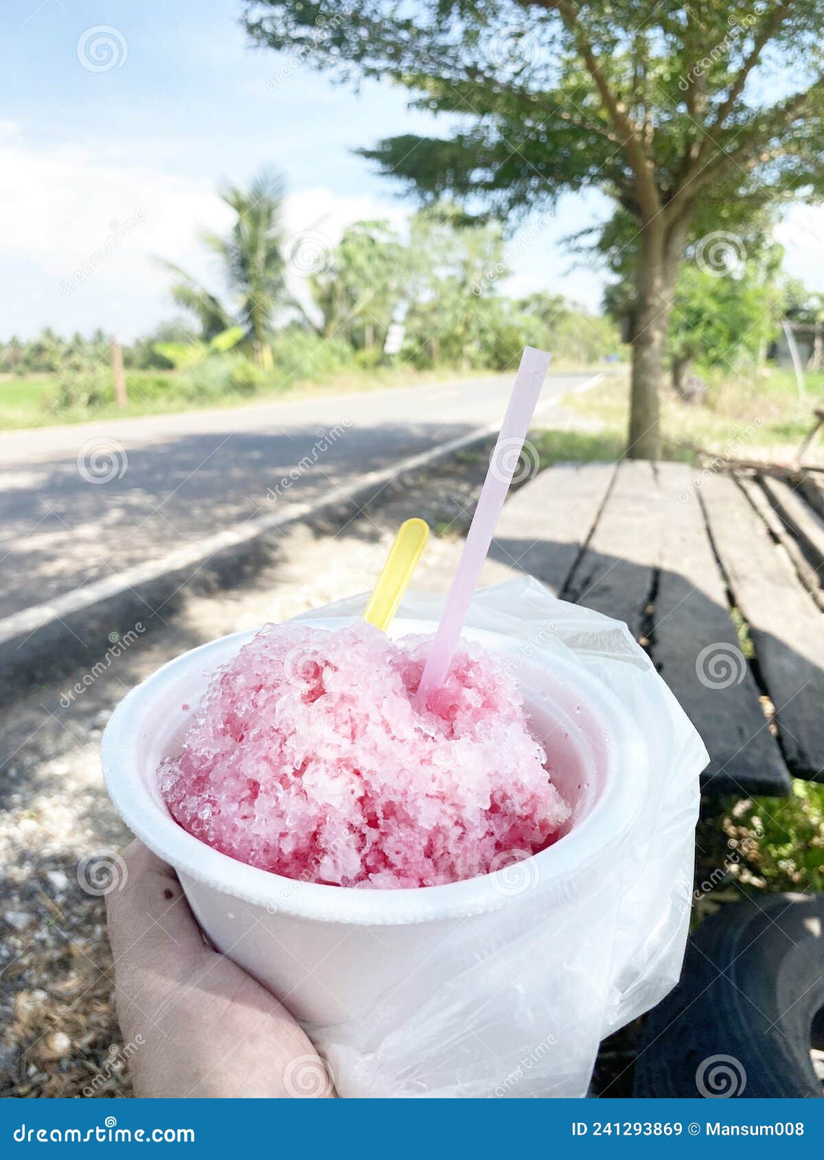Sweet Shaved Ice on Man Hand Stock Image - Image of sugar, food: 241293869