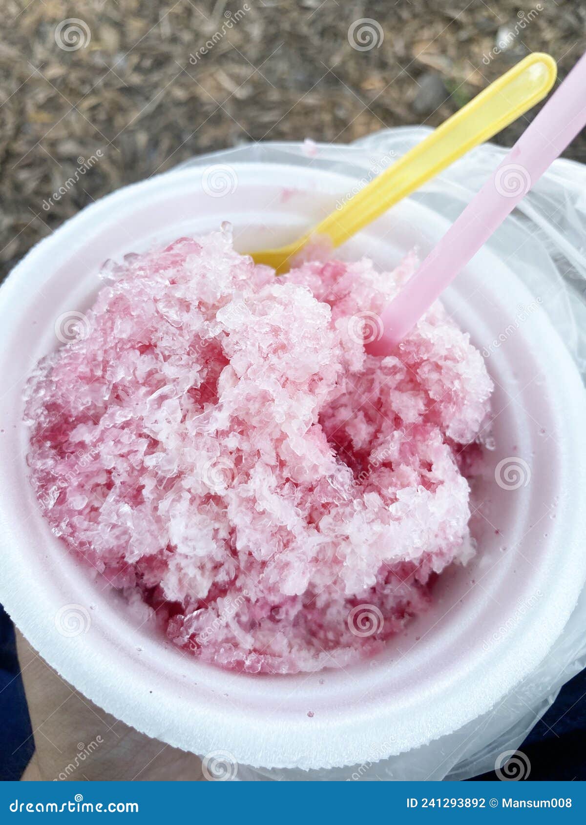 Sweet Shaved Ice on Man Hand Stock Photo - Image of sweet, slush: 241293892