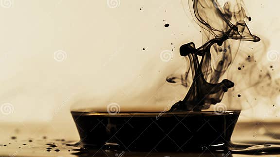 Abstract Black Ink Diffusion in Water Stock Illustration - Illustration ...