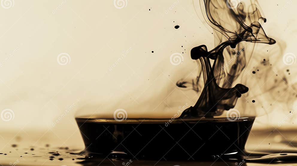 Abstract Black Ink Diffusion in Water Stock Illustration - Illustration ...