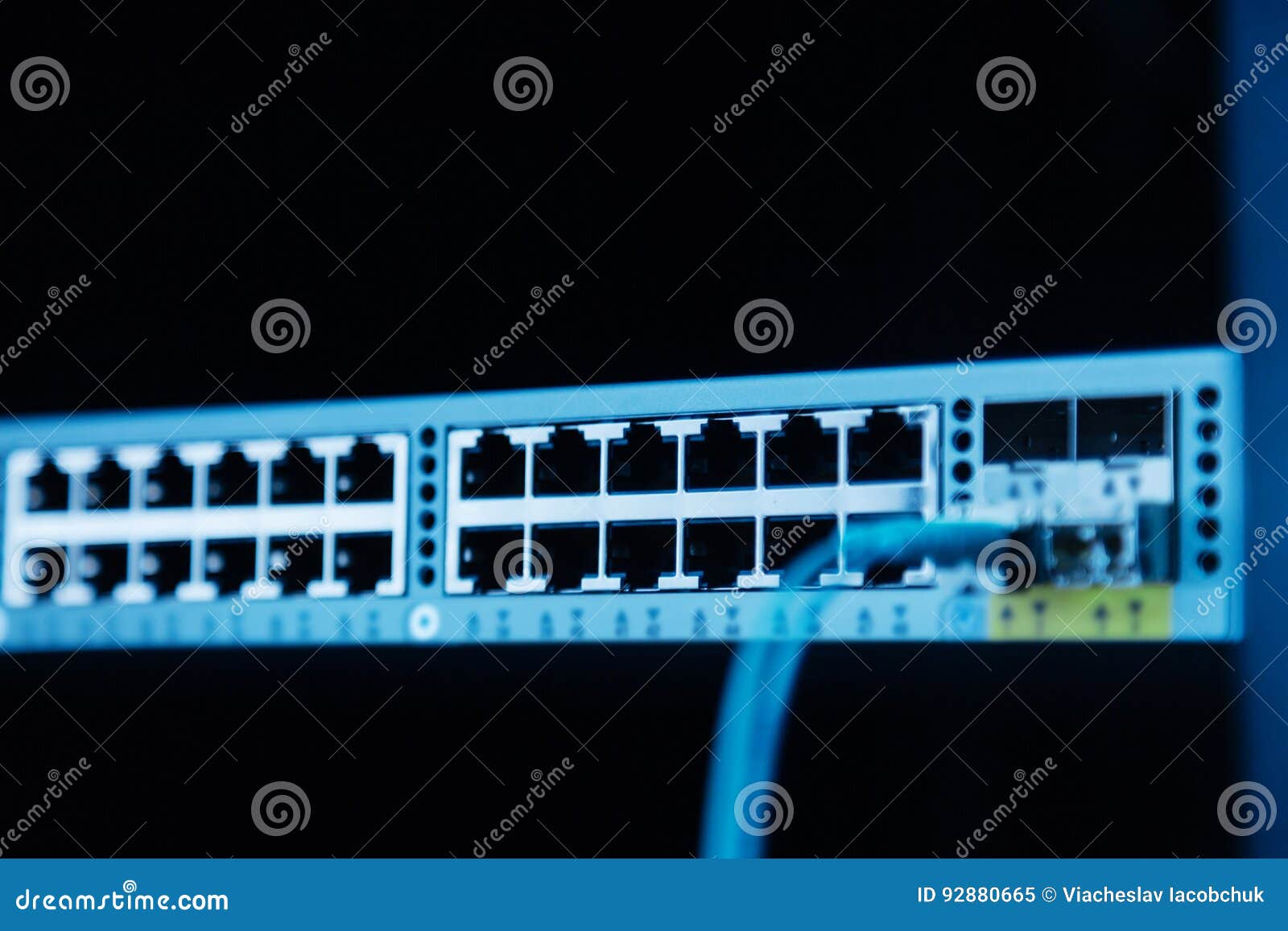 Close Up of a Switch Panel for LAN Cables Stock Image - Image of access ...