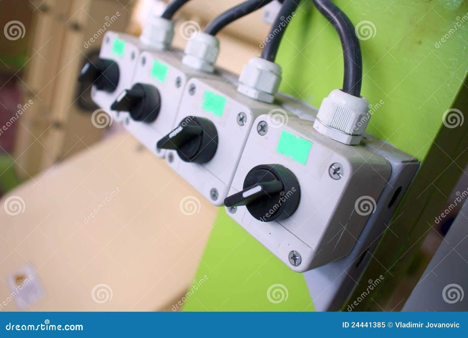 Close-up switches stock image. Image of energy, factory - 24441385