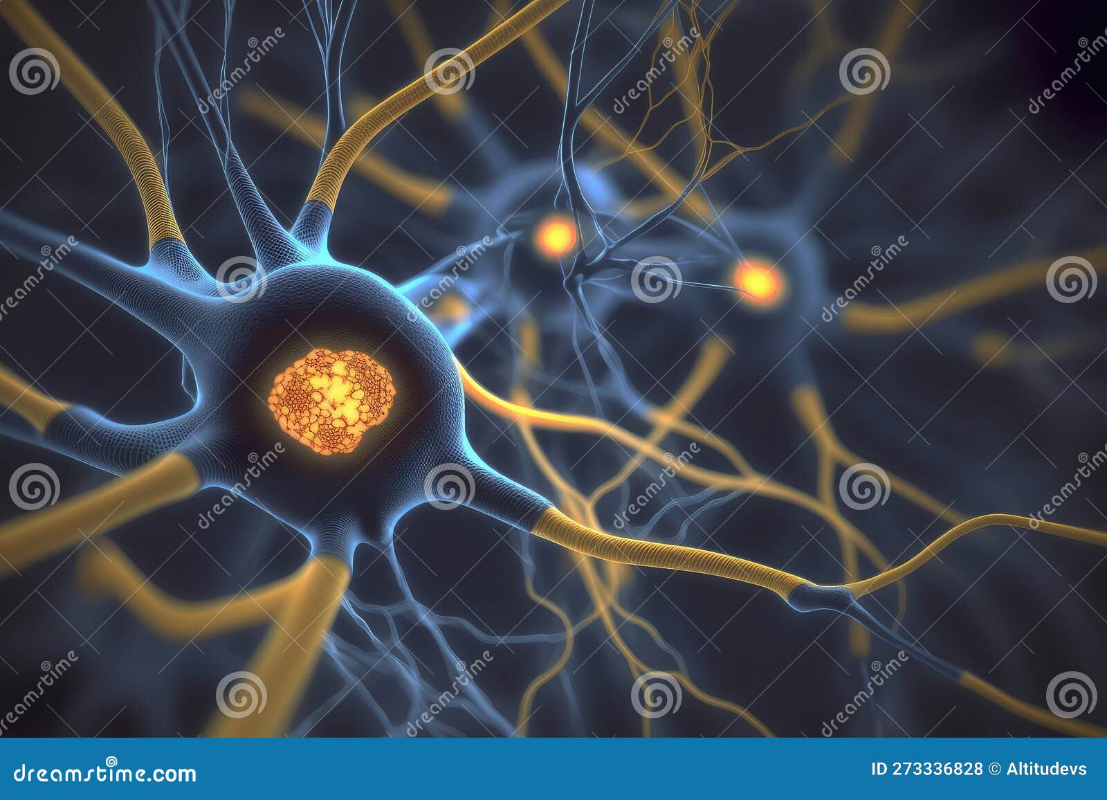 Close-up of Synapses, with Electrical Impulses Jumping between Neurons ...