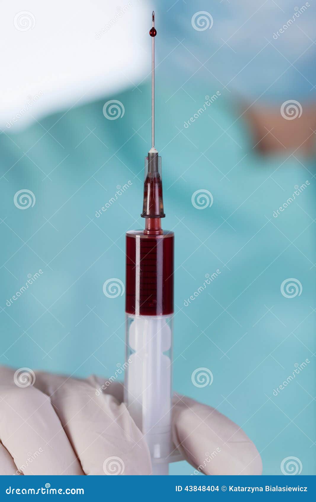 Close-up of Syringe with a Blood Stock Photo - Image of hand, needle ...
