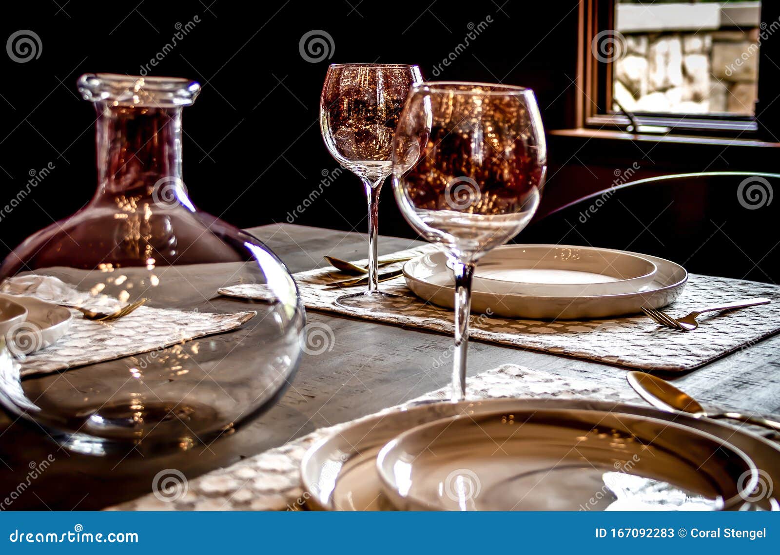 Elegant Moody Table Setting in Glass Stock Image - Image of moody ...