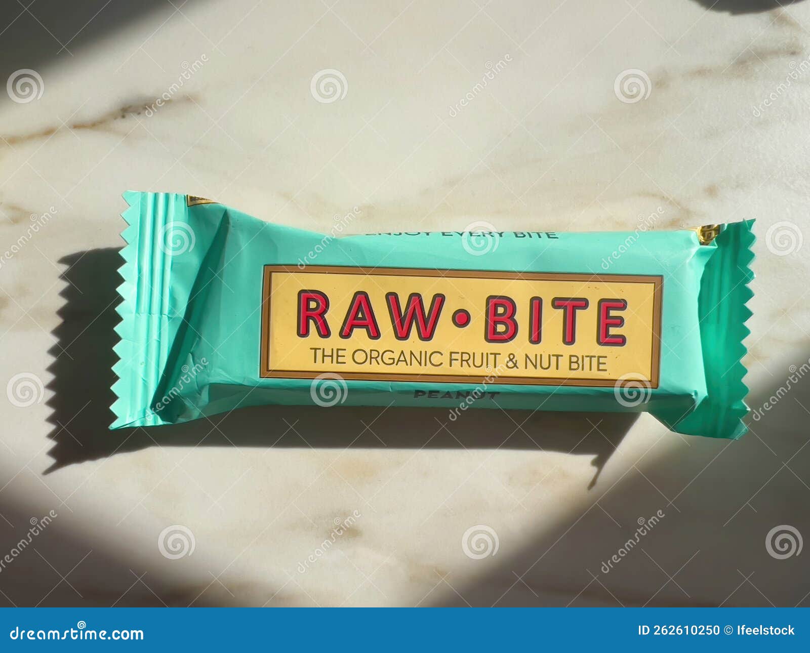 Close-up on a Table of Stick of Raw Bite the Organic Fruit and Nut Bite ...