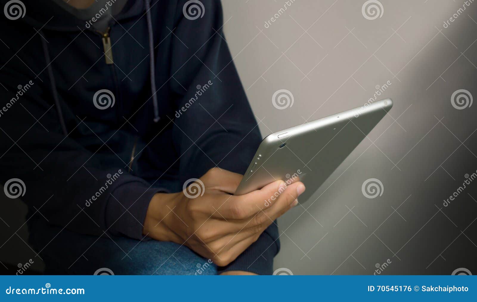 Close Up Tablet on Hands Man Stock Photo - Image of screen, holding ...