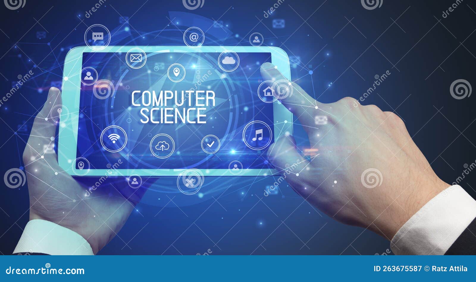 Close-up of a Tablet with Inscription Stock Image - Image of future ...