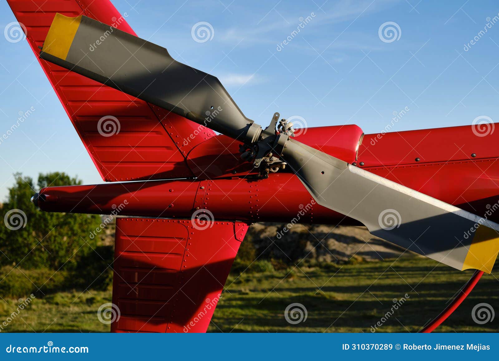 A Close-up of the Tail Rotor of a Rescue Helicopter Stock Image - Image ...