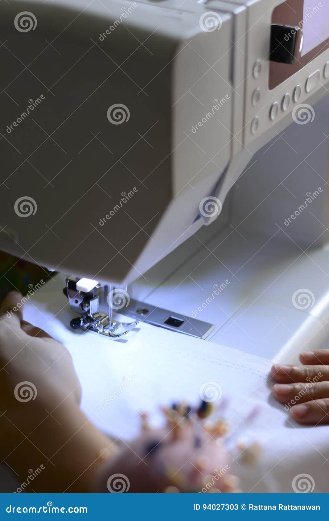 Close Up Tailoring Processes Sewing Machine Stock Image - Image of ...