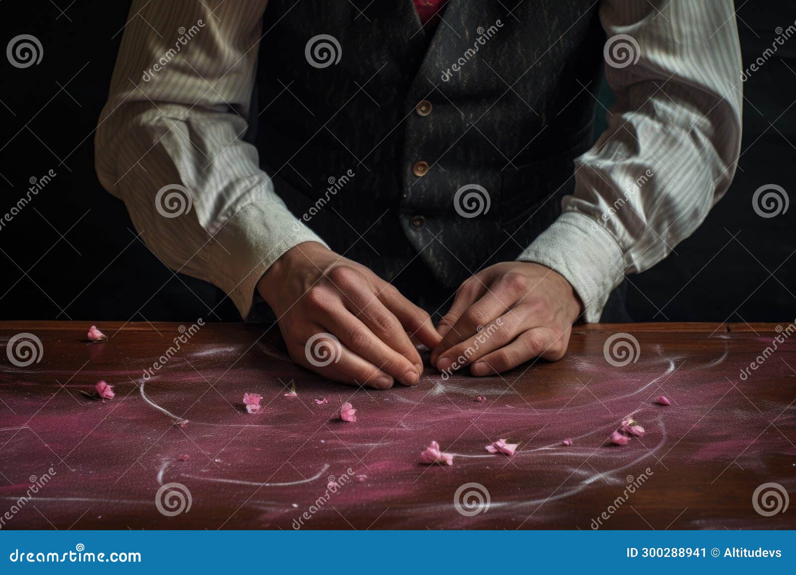Close-up of Tailors Hands Marking Fabric with Chalk Stock Image - Image ...