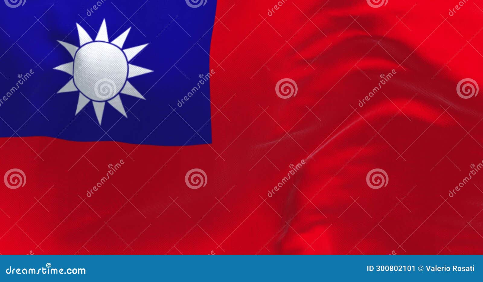 Close-up of Taiwan Flag Waving in the Wind Stock Video - Video of ...