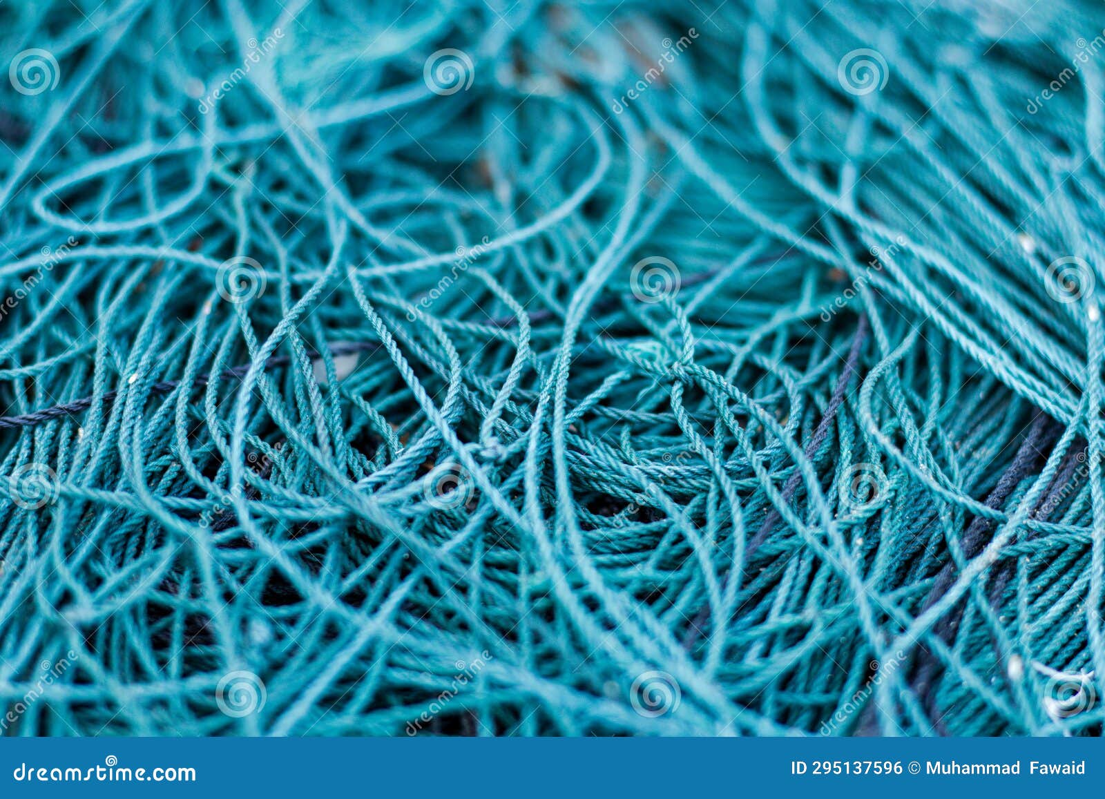 Close-up of a Tangled Fishing Net Stock Photo - Image of textile ...